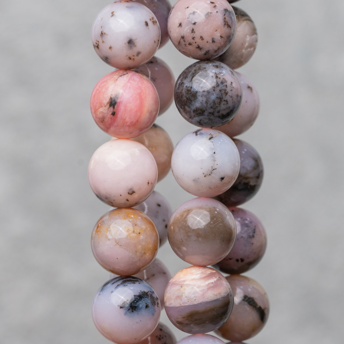 Opale Rose Lisse Ronde 12mm Foncé