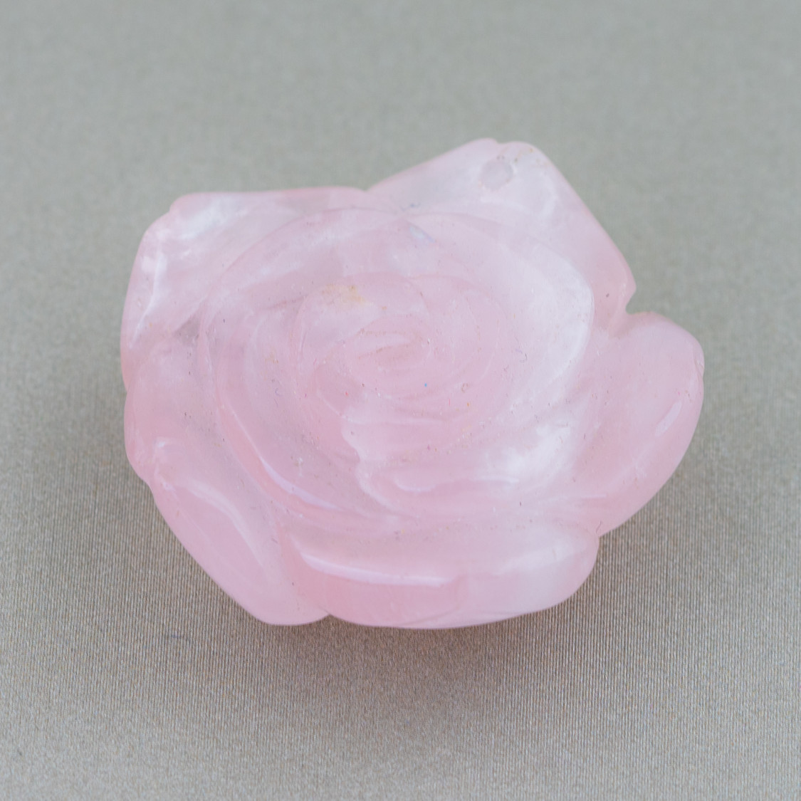 Rose Quartz Flower Pendant Component 40-45mm 1pc