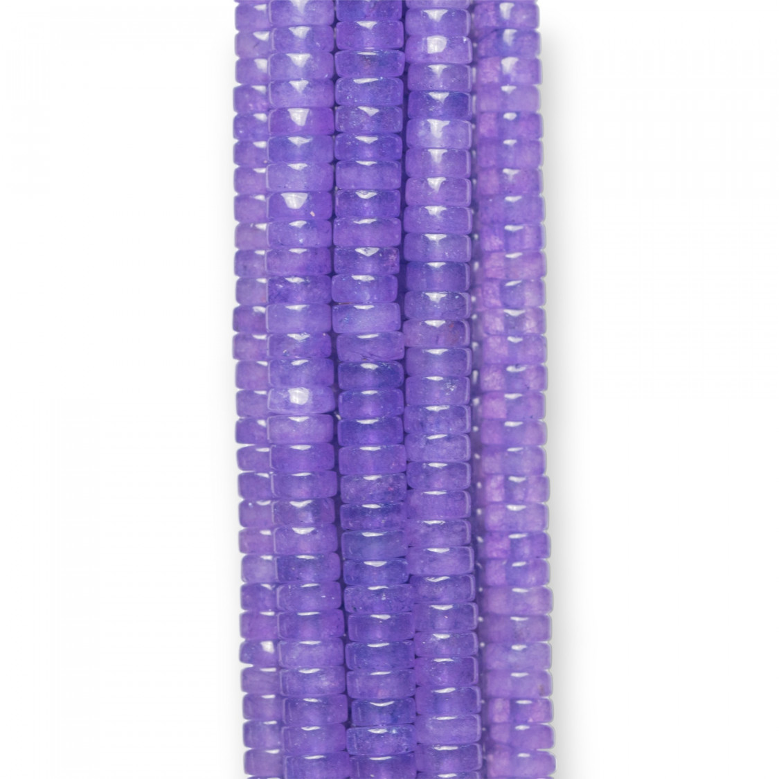 Arandelas Tubulares Lisas Jade Morado 6x2mm