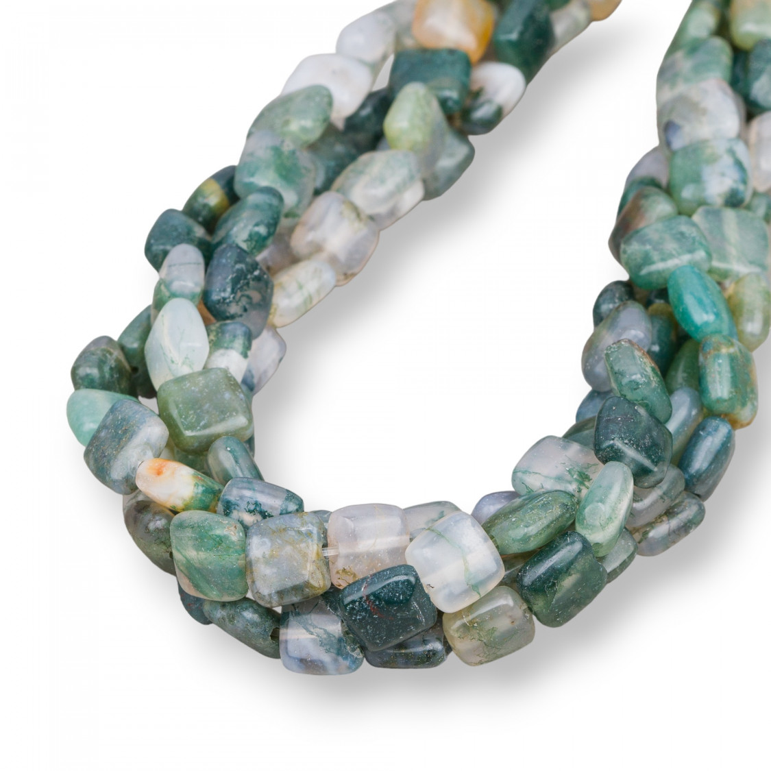 Ágata Musgo India Plana Cuadrada Lisa 8mm