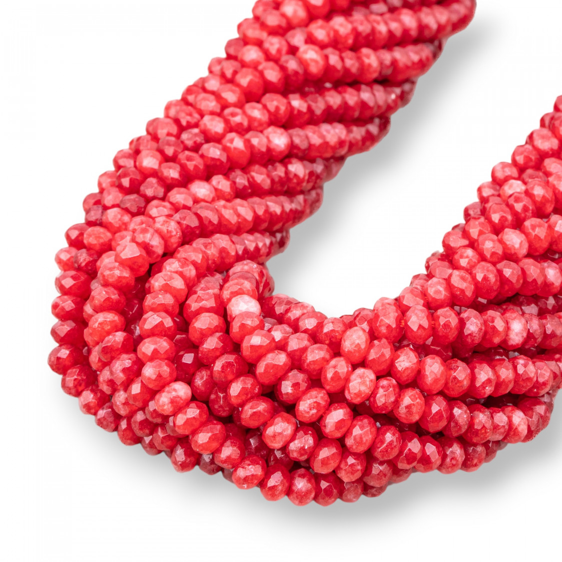 Giada Colorata Rondelle Sfaccettate 4x3mm Rosso