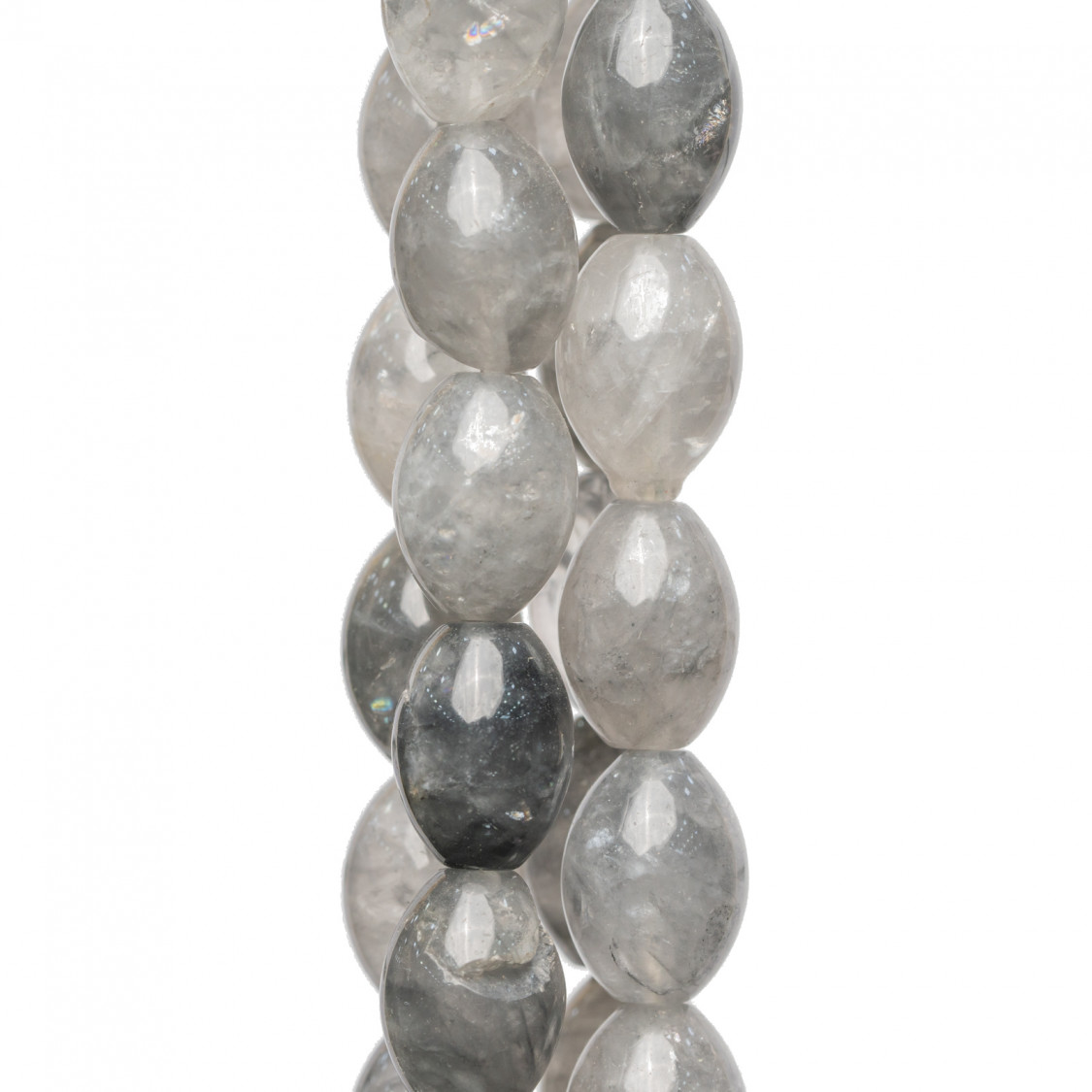 Smooth Rice Gray Quartz 13x18mm